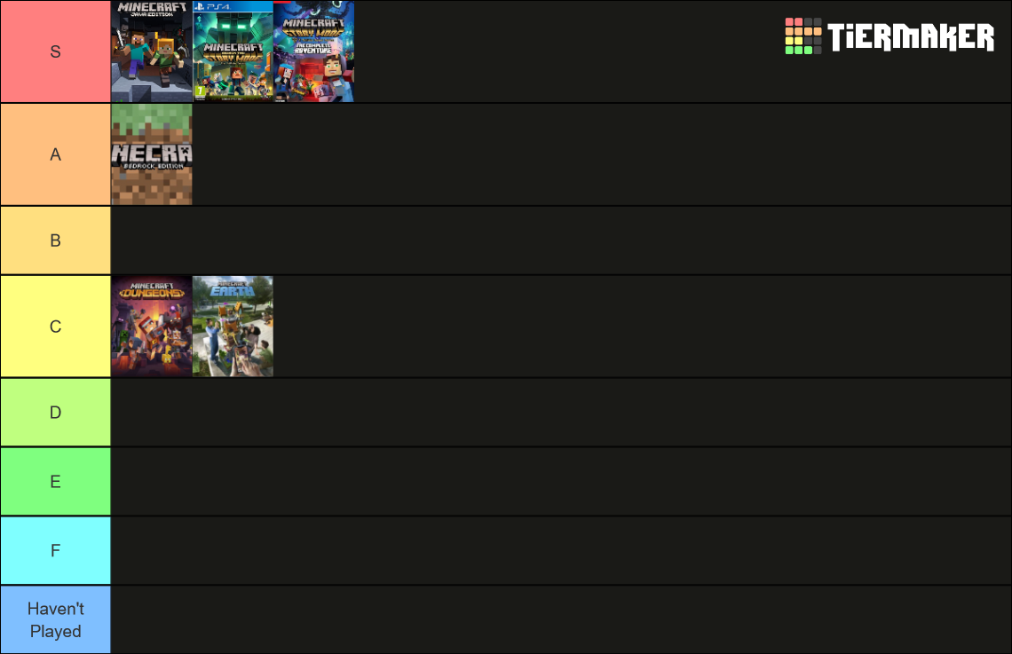 Minecraft Games Tier List (Community Rankings) - TierMaker