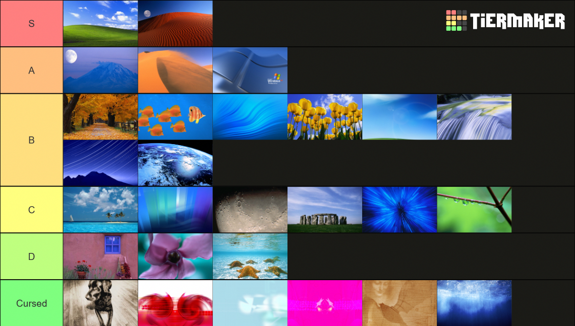 Windows XP Wallpapers Tier List (Community Rankings) - TierMaker