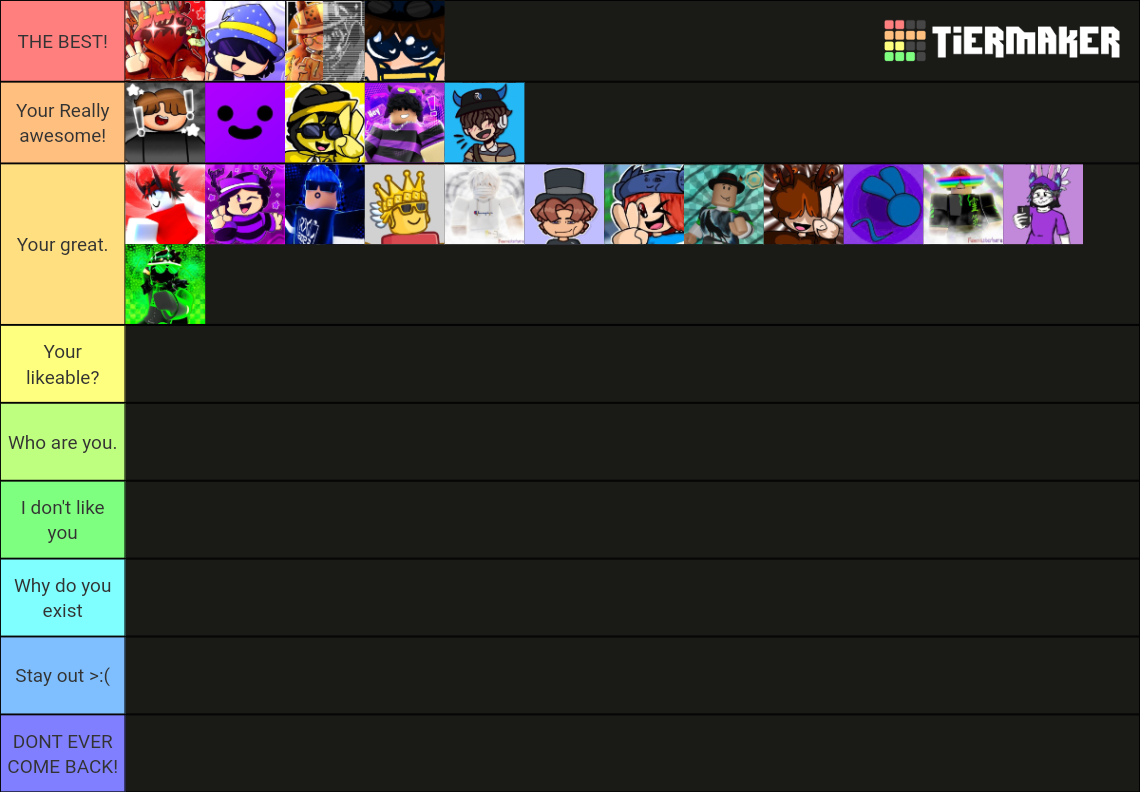 RTC/RXC Members! Tier List (Community Rankings) - TierMaker