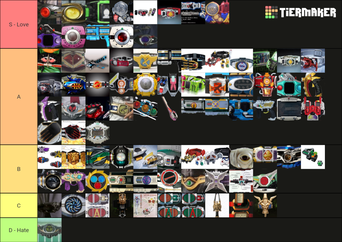 Kamen Rider Heisei Henshin Belt/Driver Tier List (Community Rankings ...