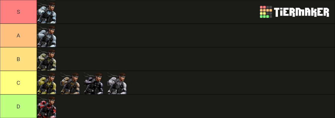 SSBU Snake alts/colors Tier List (Community Rankings) - TierMaker