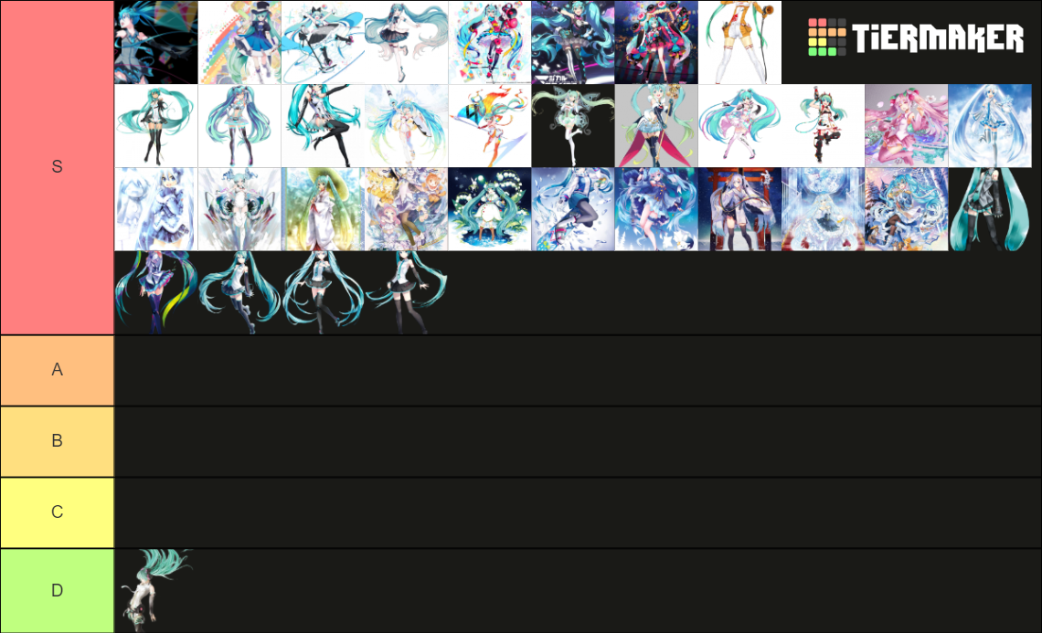 Hatsune Miku Official Designs Tier List (Community Rankings) - TierMaker