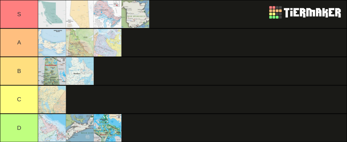 Canada Provinces and Territories Tier List (Community Rankings) - TierMaker