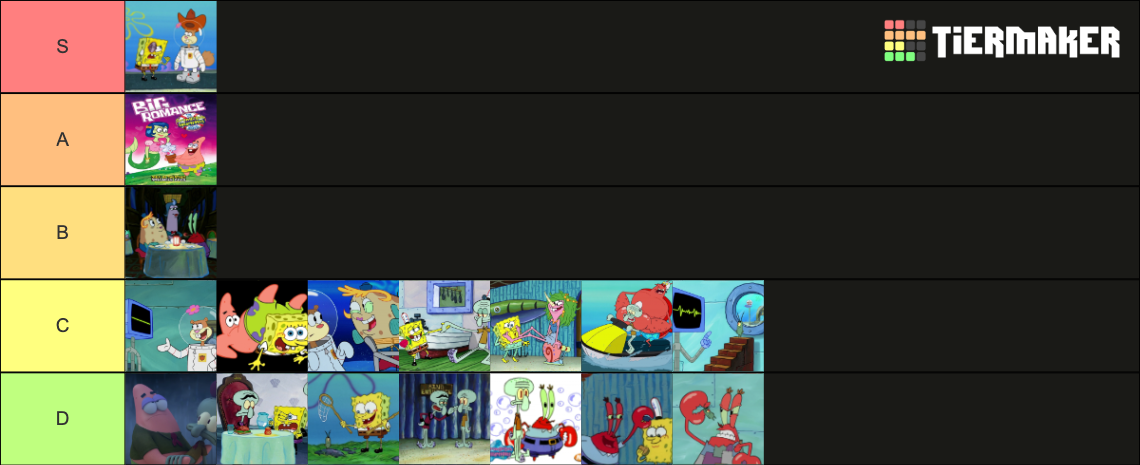 Spongebob Shipping Tier List (Community Rankings) - TierMaker