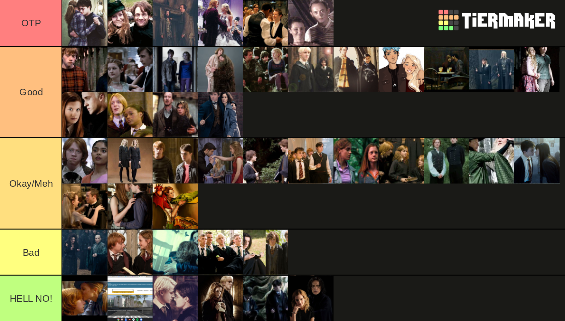 worst and best harry potter ships Tier List (Community Rankings ...