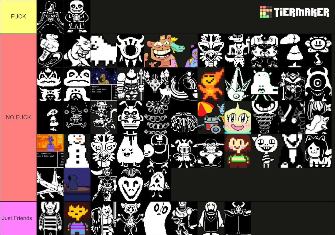 Undertale Characters Tier List (Community Rankings) - TierMaker