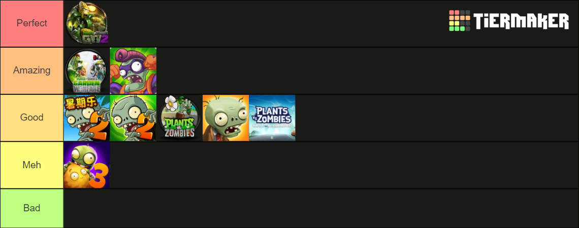 PvZ All Games Tier List (Community Rankings) - TierMaker
