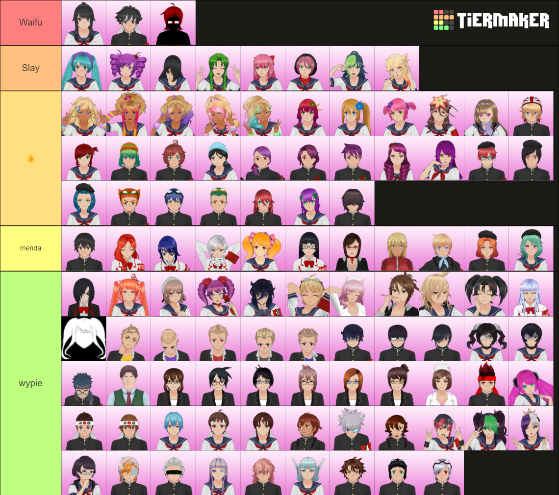 Yandere Simulator Characters Tier List (Community Rankings) - TierMaker
