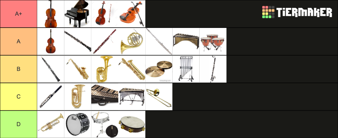 Instruments Tier List (Community Rankings) - TierMaker