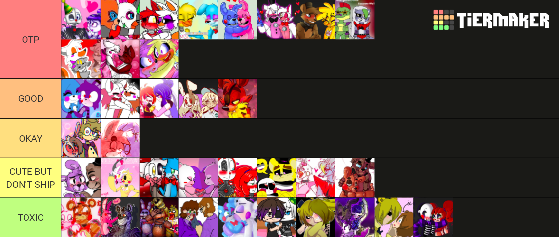 fnaf ships Tier List (Community Rankings) - TierMaker
