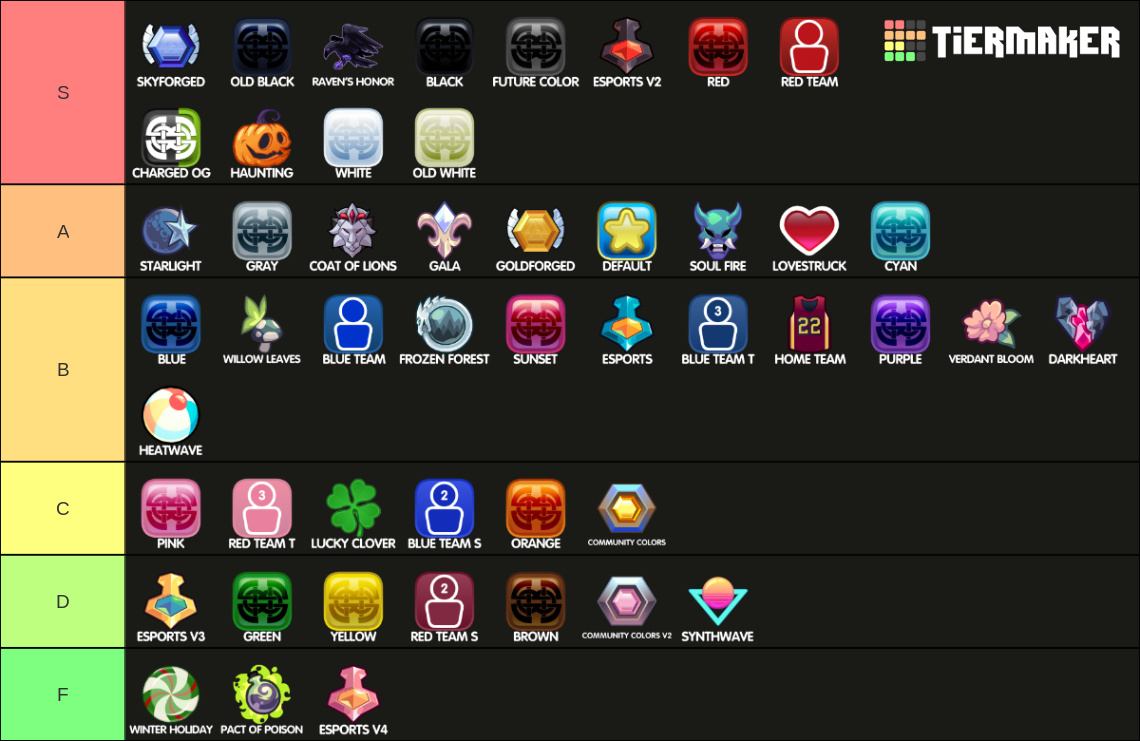 Brawlhalla Color Scheme (w/ DarkHeart) Tier List (Community Rankings ...