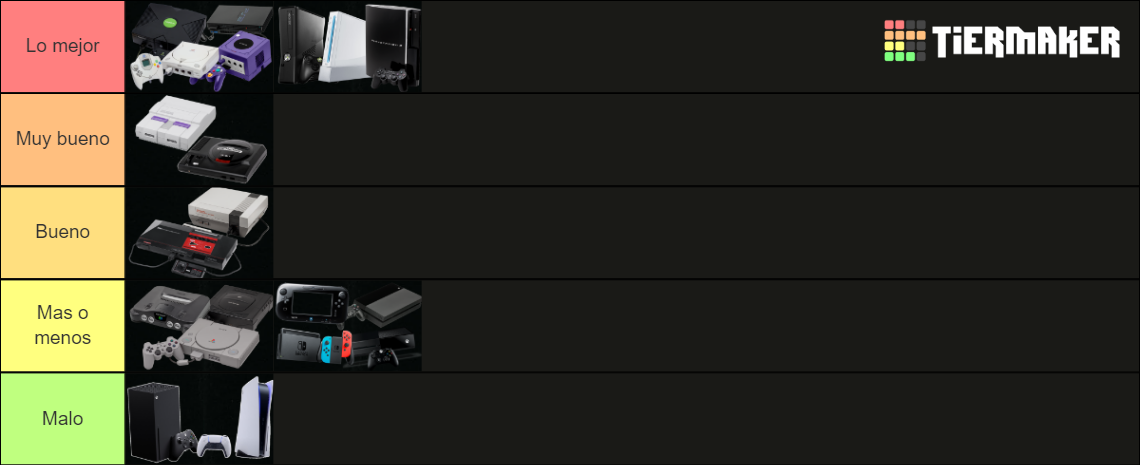 CONSOLE GENERATION RANKING Tier List (Community Rankings) - TierMaker
