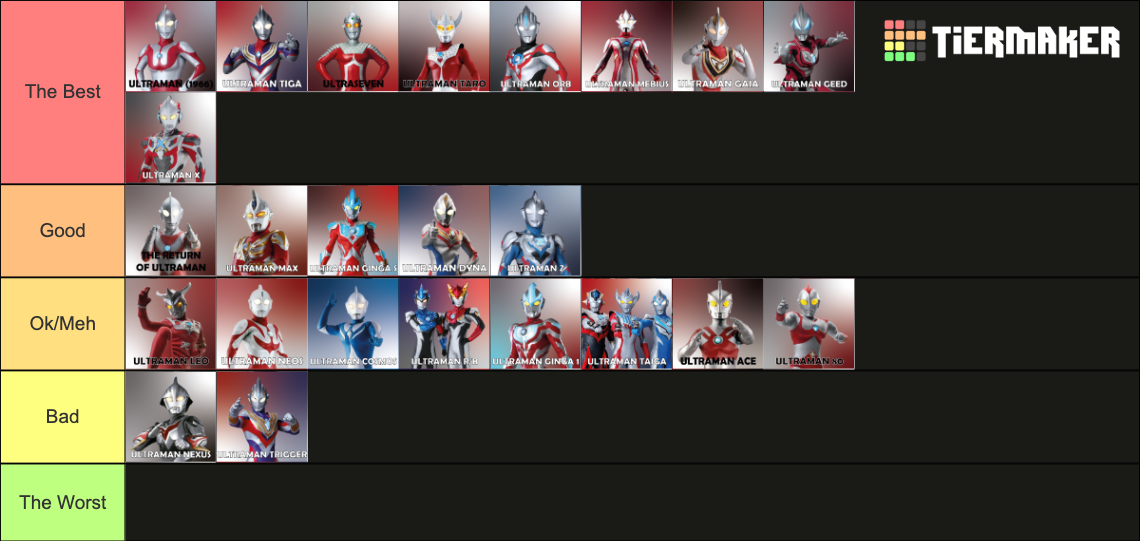 Ultraman Series Tier List (Community Rankings) - TierMaker