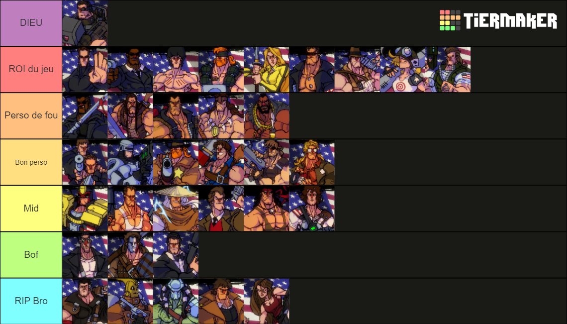 Broforce Bros Tier List (Community Rankings) - TierMaker