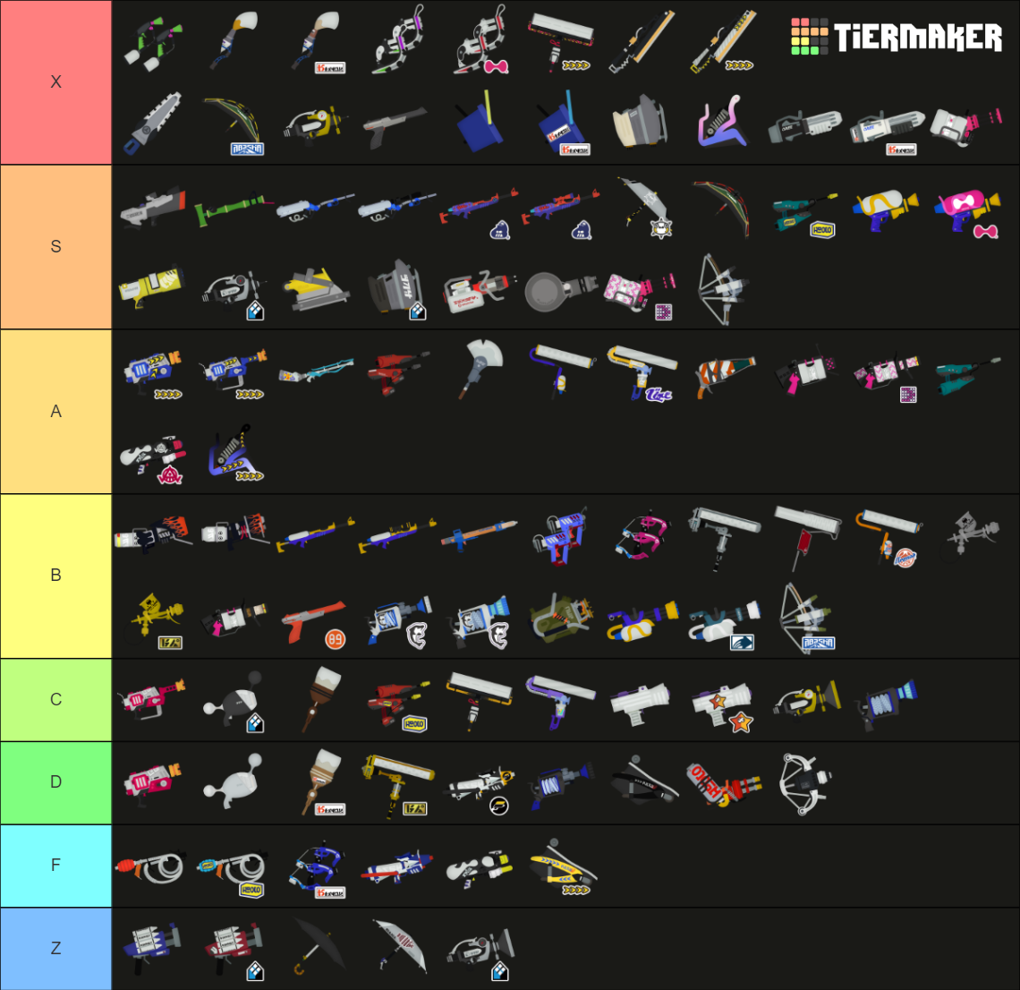 Splatoon 3 Weapons Tier List (Community Rankings) - TierMaker