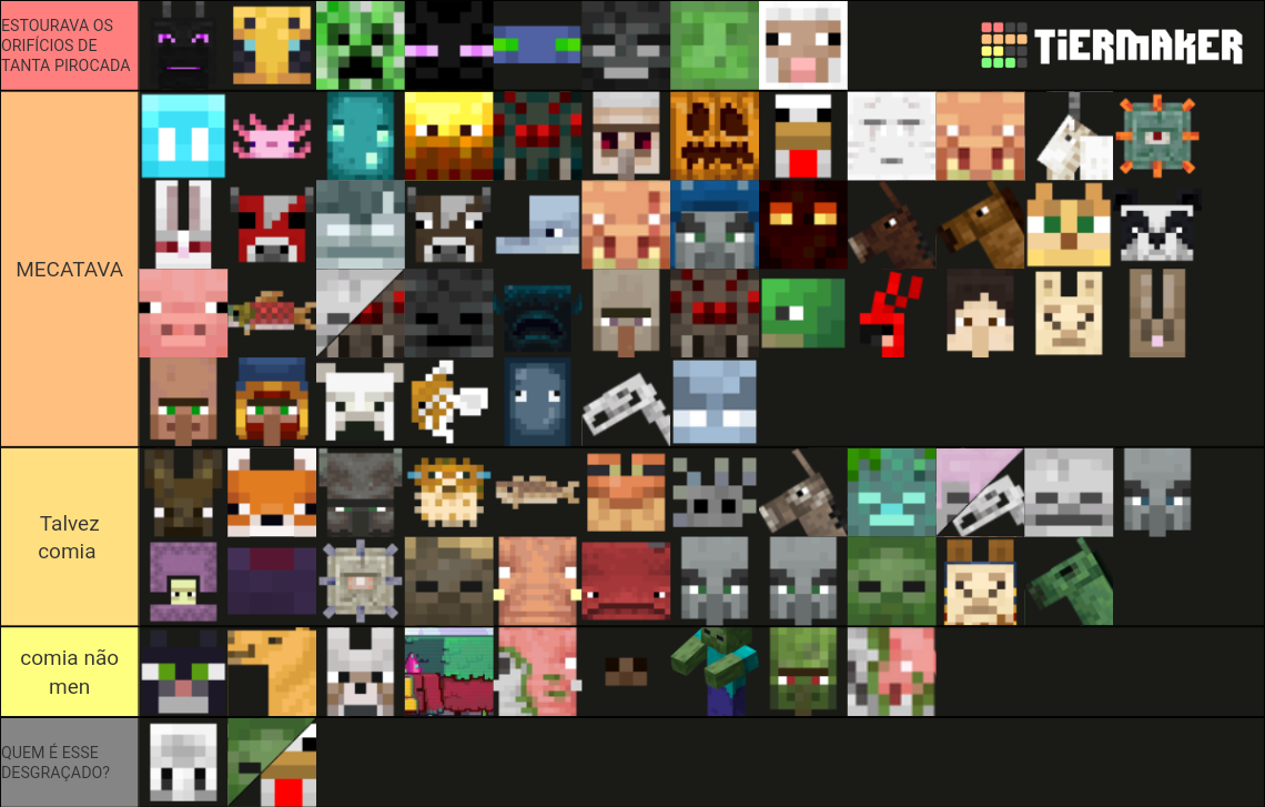 Minecraft Mobs (The 1.20 Update) Tier List (Community Rankings) - TierMaker