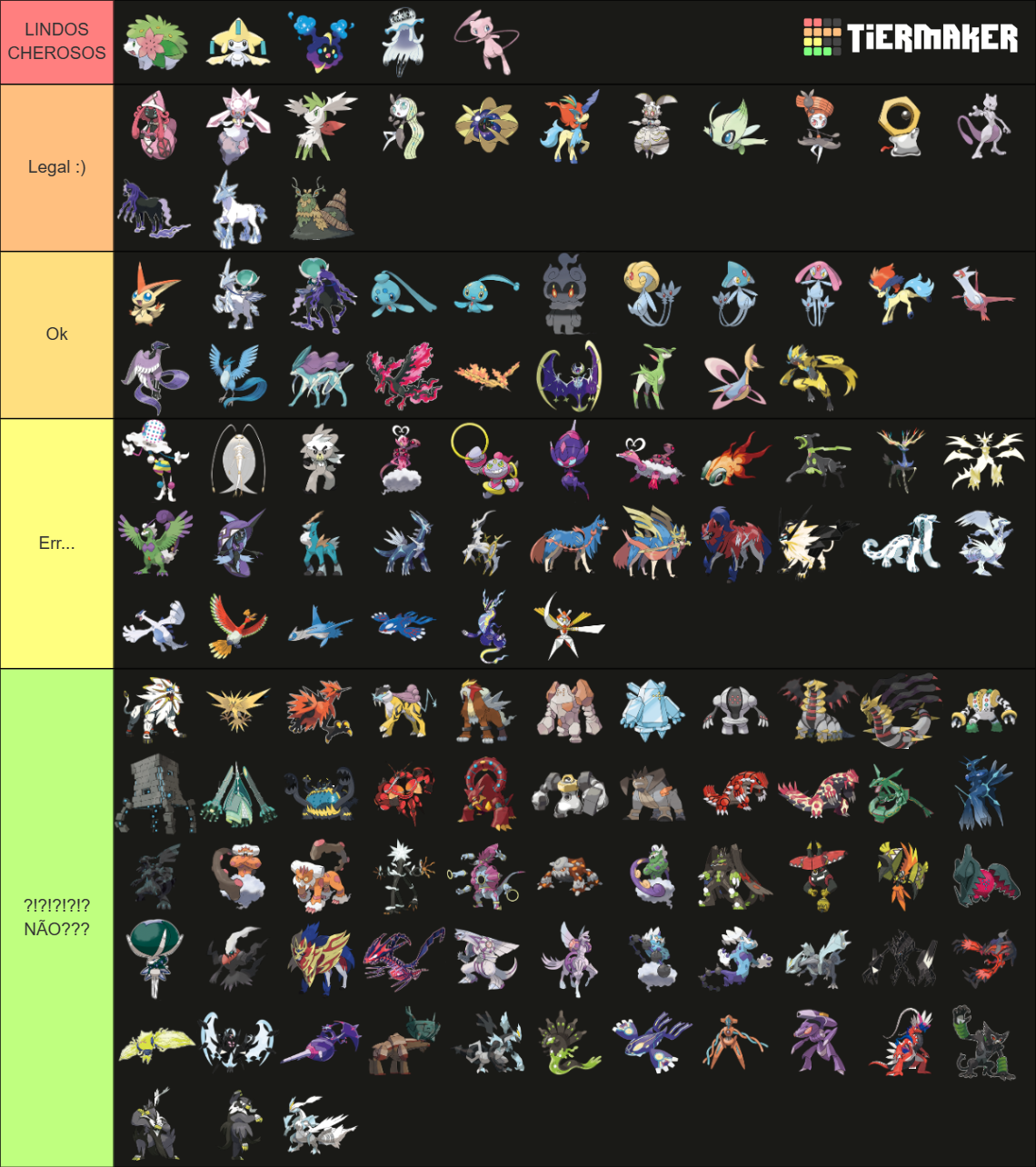 All Legendary, Mythical and Ultra Beast Pokémon Tier List (Community ...