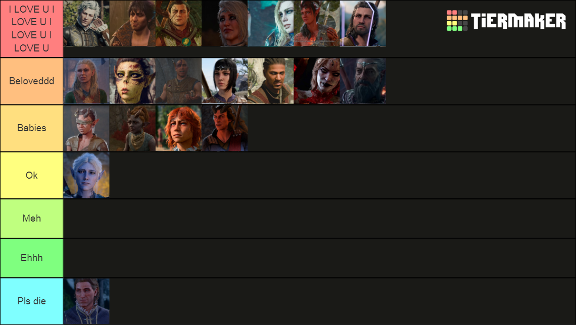 Baldur's Gate 3 characters! Tier List (Community Rankings) - TierMaker