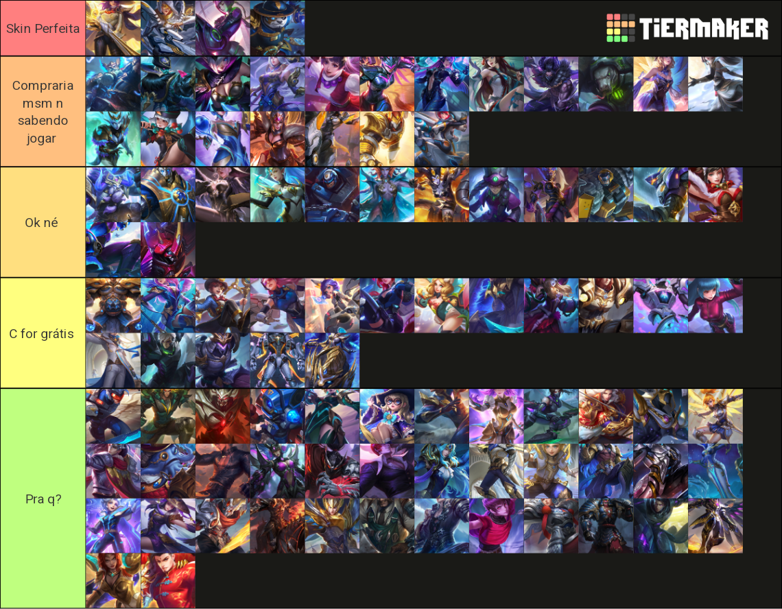 mobile legend epic skin Tier List (Community Rankings) - TierMaker