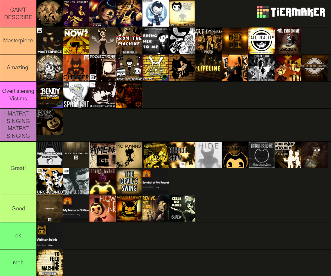 Bendy songs I know (including BATDR) Tier List (Community Rankings ...
