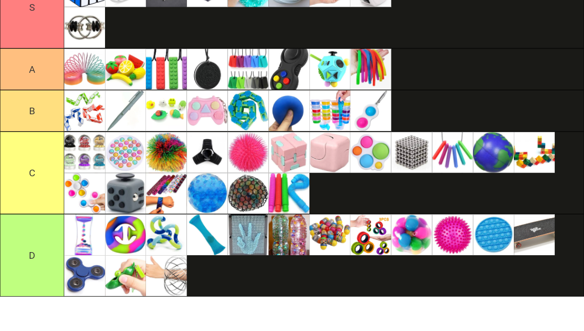 Stim, Sensory, and Fidget Toy Tier List (Community Rankings) - TierMaker