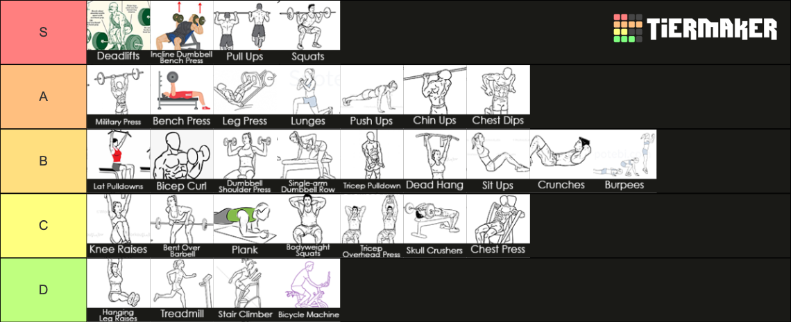Exercises Tier List (Community Rankings) - TierMaker