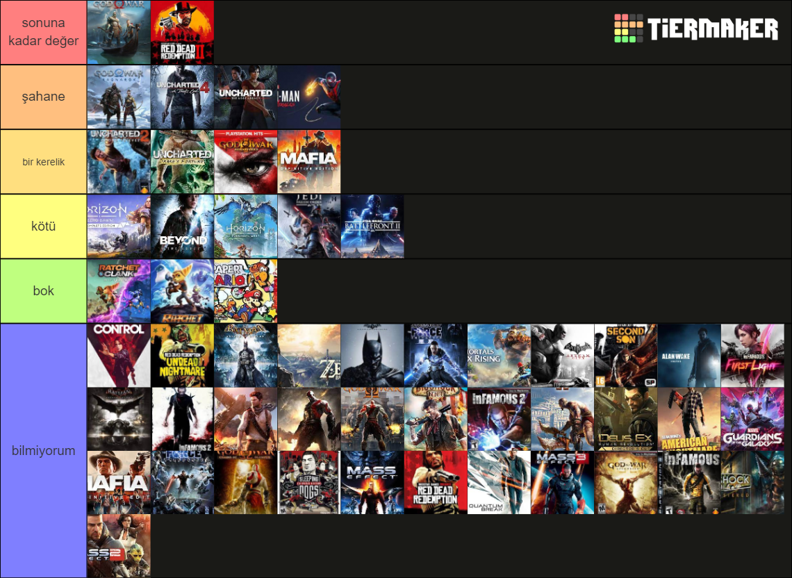 Ultimate Game 52 games S-C tiers Tier List (Community Rankings) - TierMaker