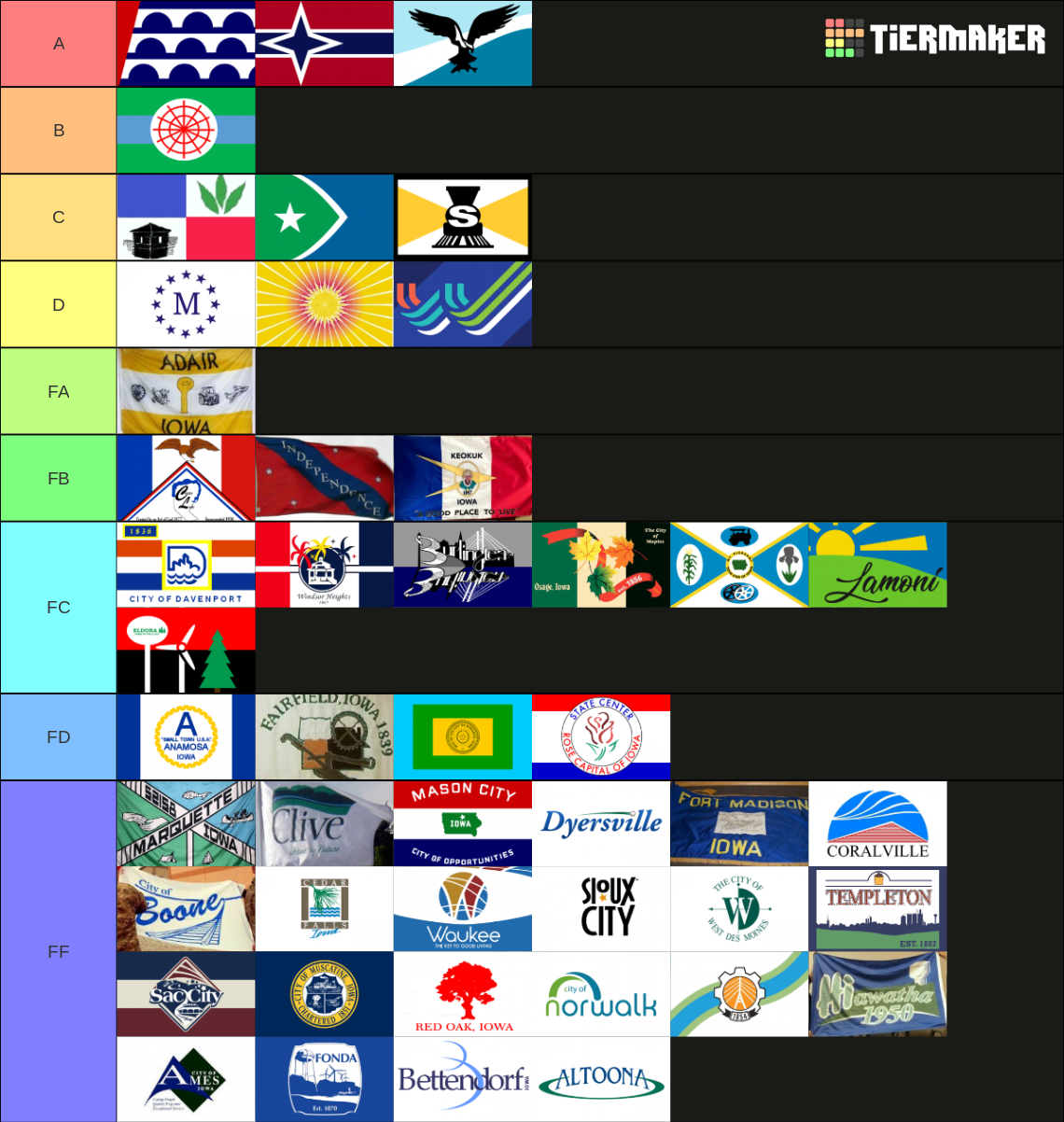 Iowa Town Flag Tier List (Community Rankings) - TierMaker