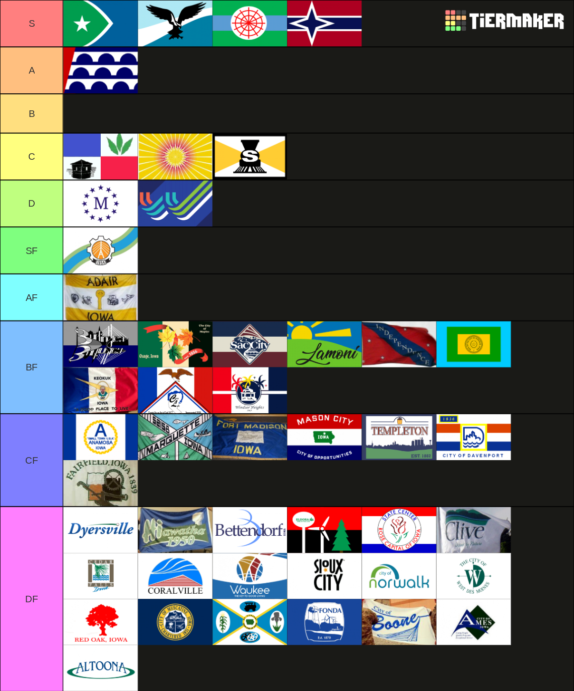 Iowa Town Flag Tier List (Community Rankings) - TierMaker