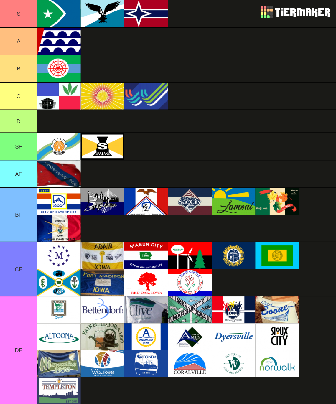 Iowa Town Flag Tier List (Community Rankings) - TierMaker
