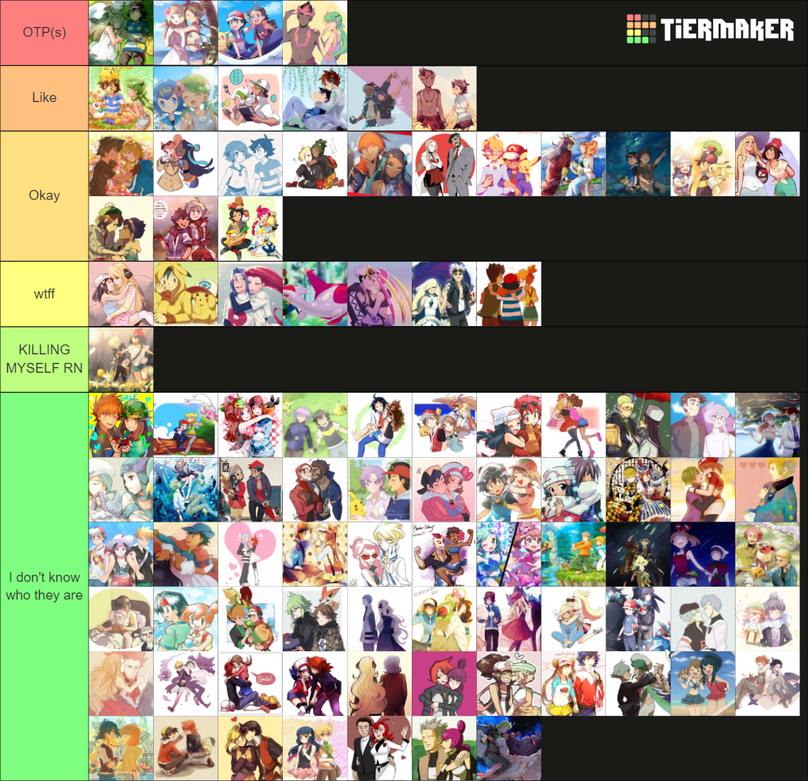 Pokèmon Ships (canon & fanon) Tier List (Community Rankings) - TierMaker