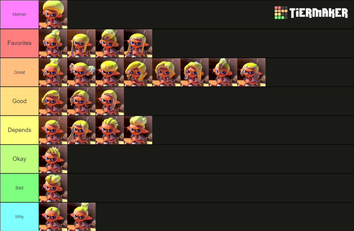 Splatoon 3 Hair Styles Tier List (Community Rankings) - TierMaker
