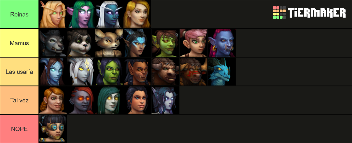 WoW Dragonflight Race M/F Tier List (Community Rankings) - TierMaker