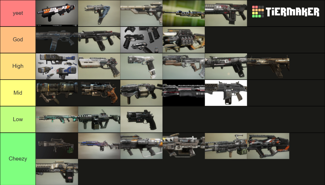 TitanFall 2 All weapon Tiers Tier List (Community Rankings) - TierMaker