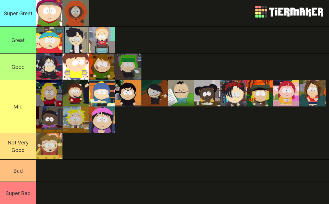 South Park characters Tier List (Community Rankings) - TierMaker