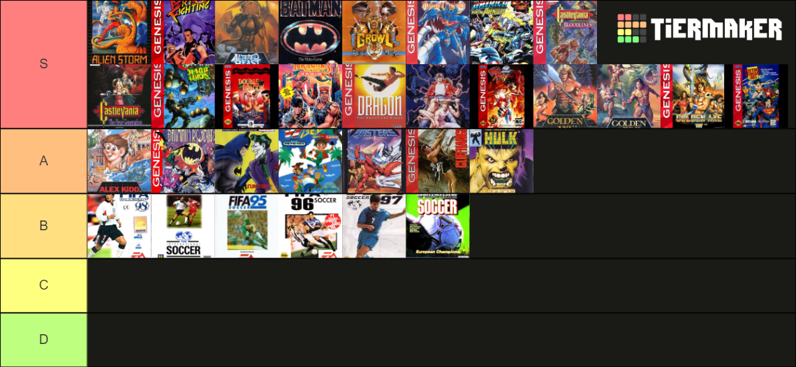 Genesis Games Tier List (Community Rankings) - TierMaker