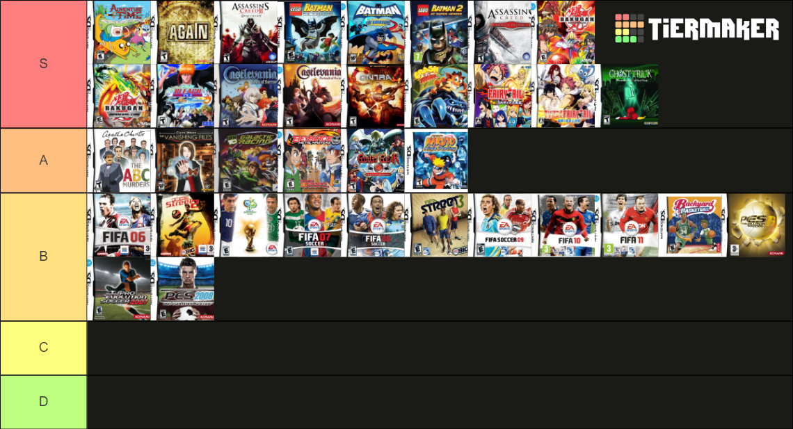 Nintendo DS Games Tier List (Community Rankings) - TierMaker