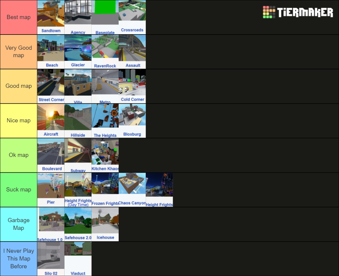 Roblox Arsenal Map Tier List (Community Rankings) - TierMaker