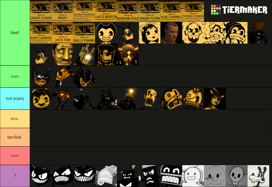 Bendy and the Ink Machine characters Tier List (Community Rankings ...