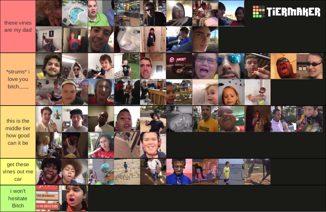 Iconic Vines Tier List (Community Rankings) - TierMaker