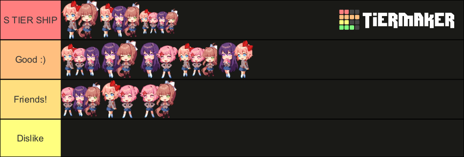 Doki Doki Literature Club Ship (With Poly Ships) Tier List (Community ...