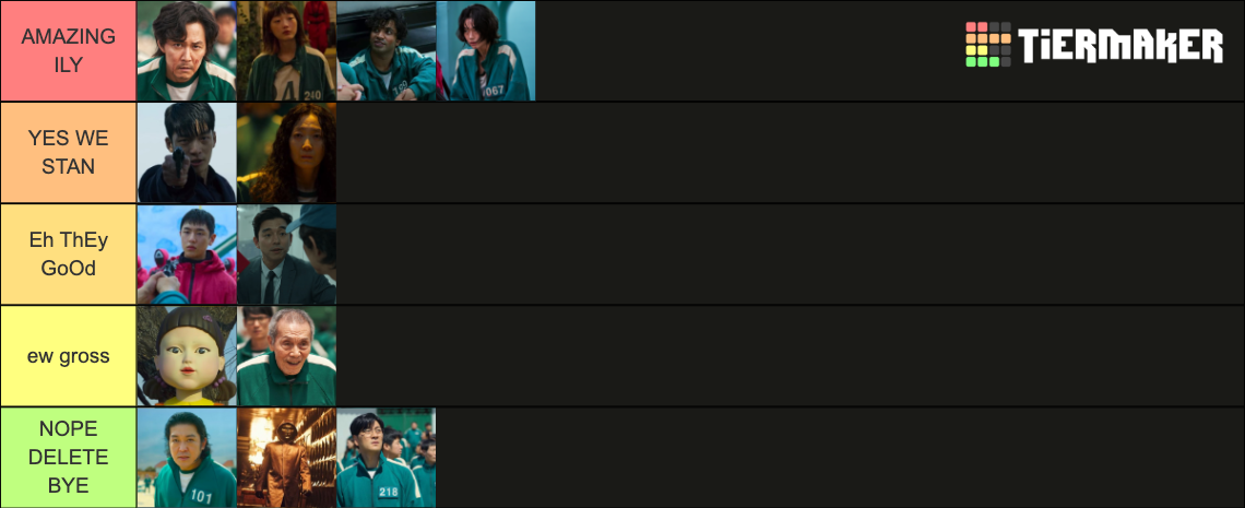 Squid Game Characters Tier List Community Rankings Tiermaker