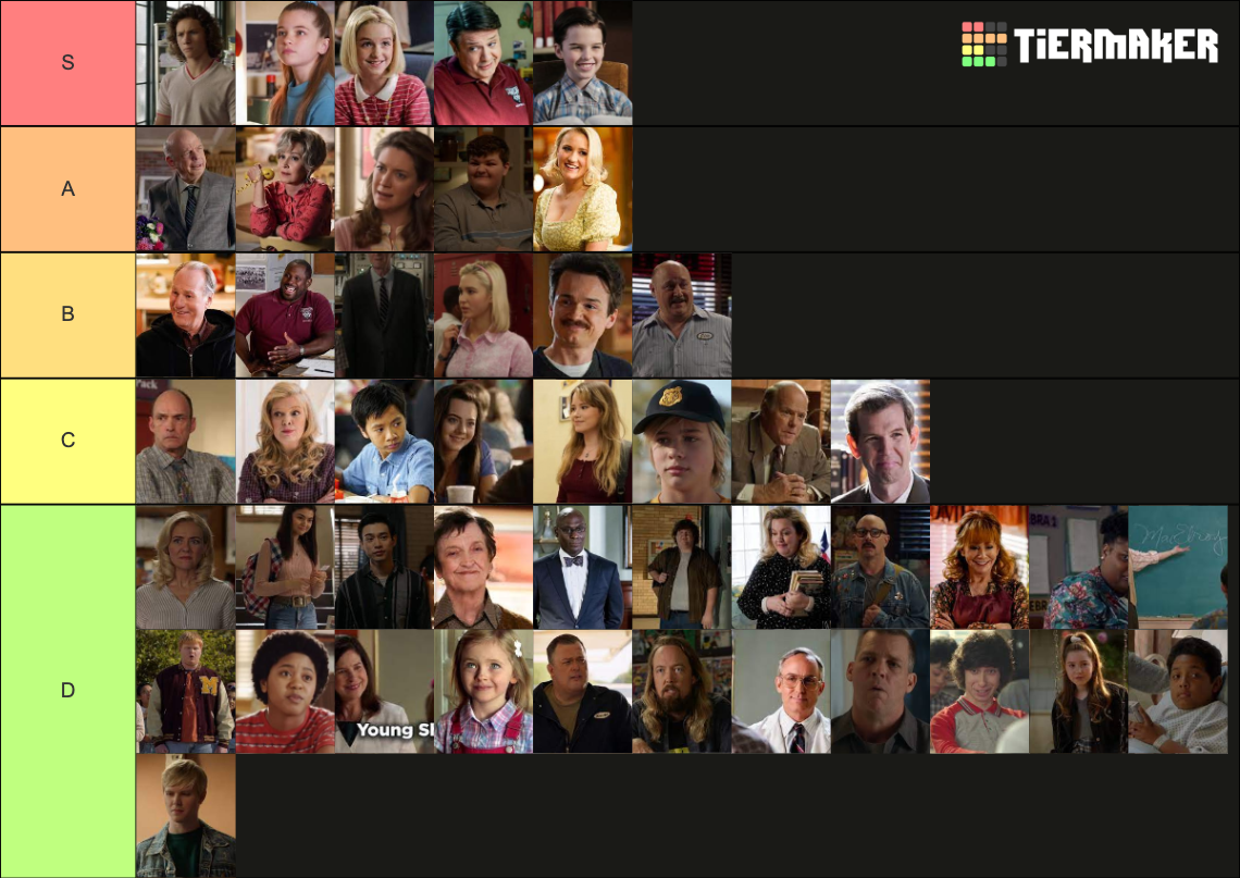 ALL young Sheldon characters (YOUNG SHELDON CAST) Tier List (Community ...