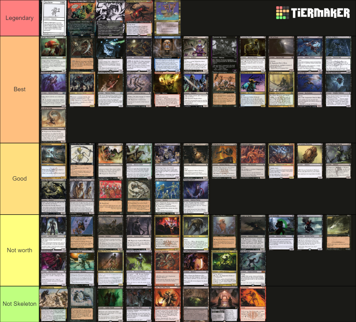 MTG Skeleton cards Tier List (Community Rankings) - TierMaker