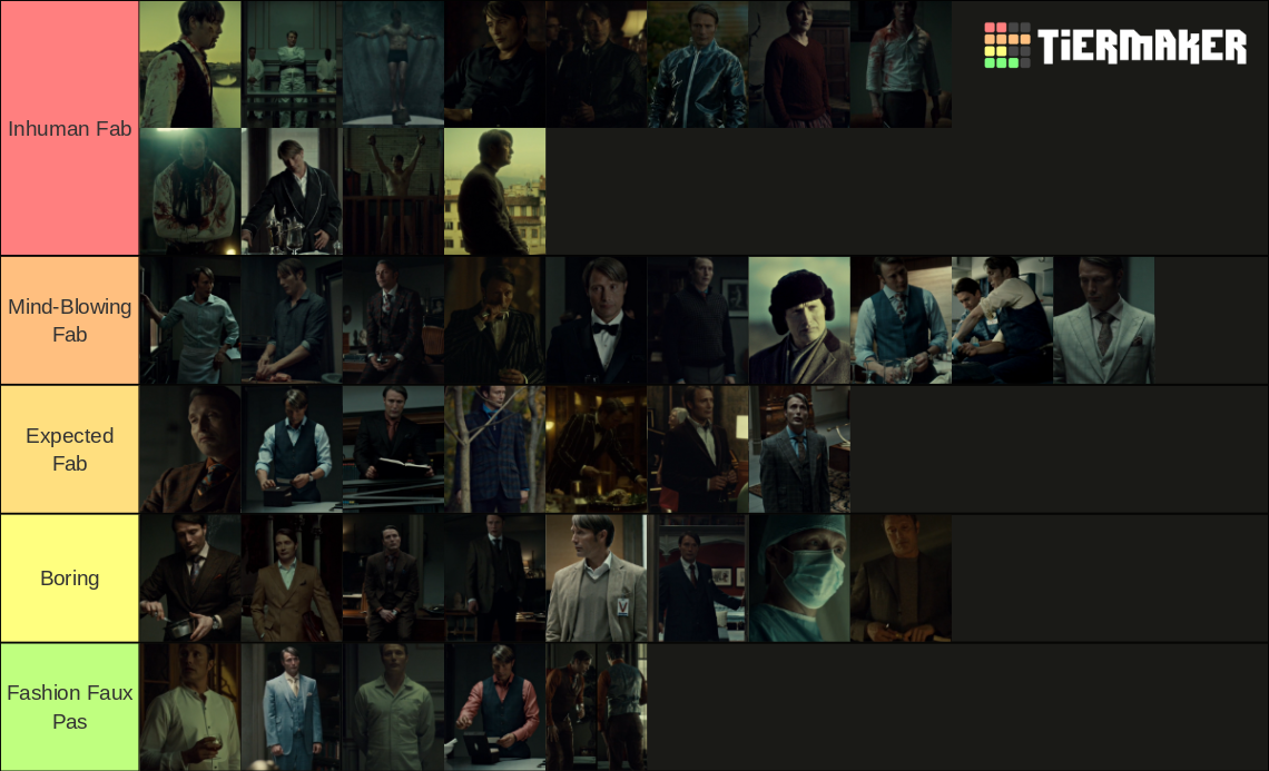 Hannibal's Suits Ranking Tier List (Community Rankings) - TierMaker