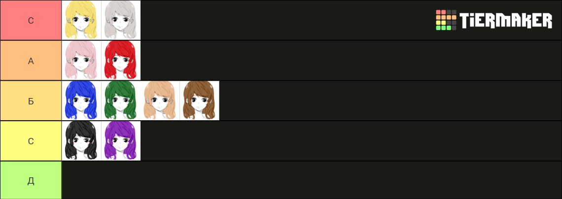 Generic Waifu Hair Color Tier List (Community Rankings) - TierMaker