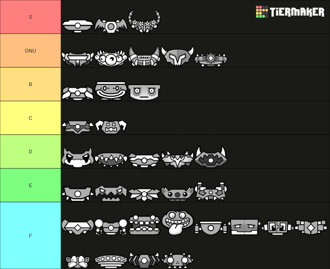 Geometry Dash UFOs but with nice square images Tier List (Community ...