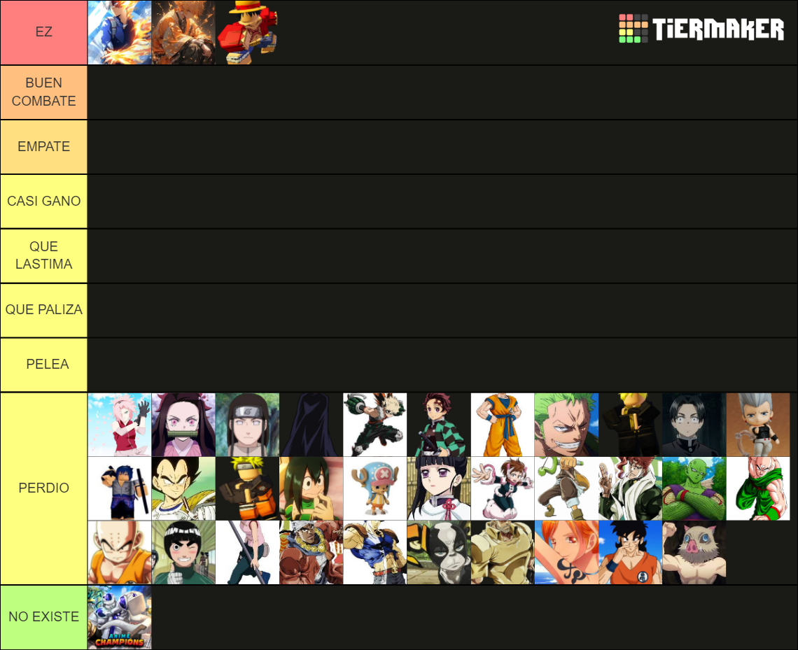 anime champions Tier List (Community Rankings) - TierMaker