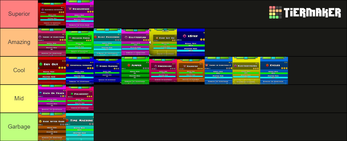 Geometry Dash Main Levels Tier List (Community Rankings) - TierMaker Geometry Dash Main Levels Tier List (Community Rankings) - TierMaker