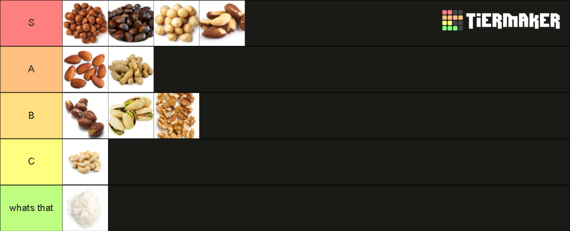 Tastiest Nut Tier List (Community Rankings) - TierMaker